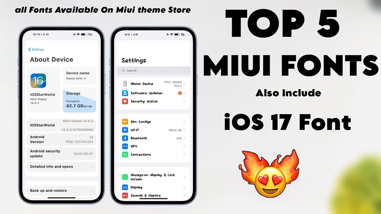 TOP 5 New Miui Fonts - 2023 | iOS 17 Font In Miui - YouTube