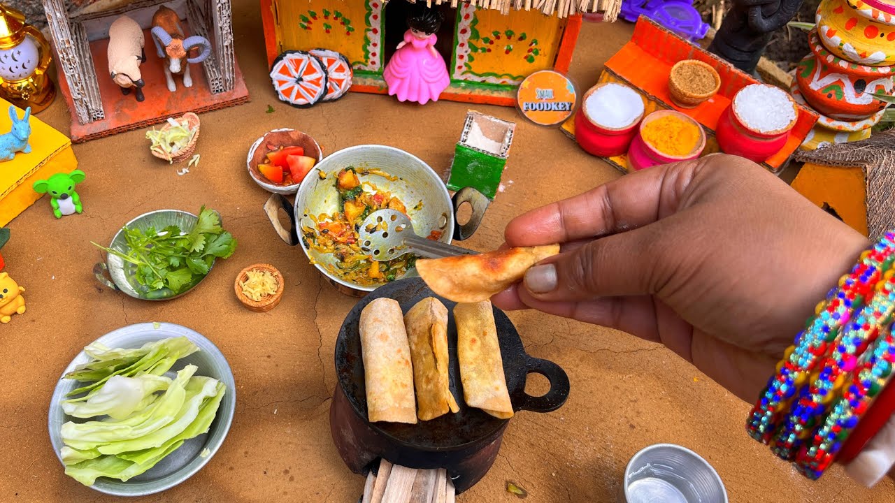 Miniature Cabbage Roll Recipe | Mini Cabbage Curry And Roti | Easy ...