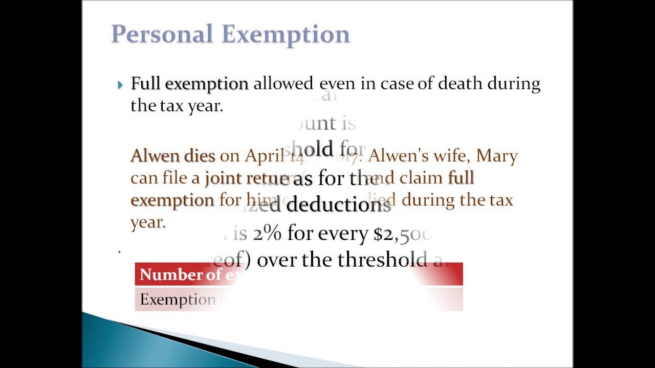 personal exemption - YouTube