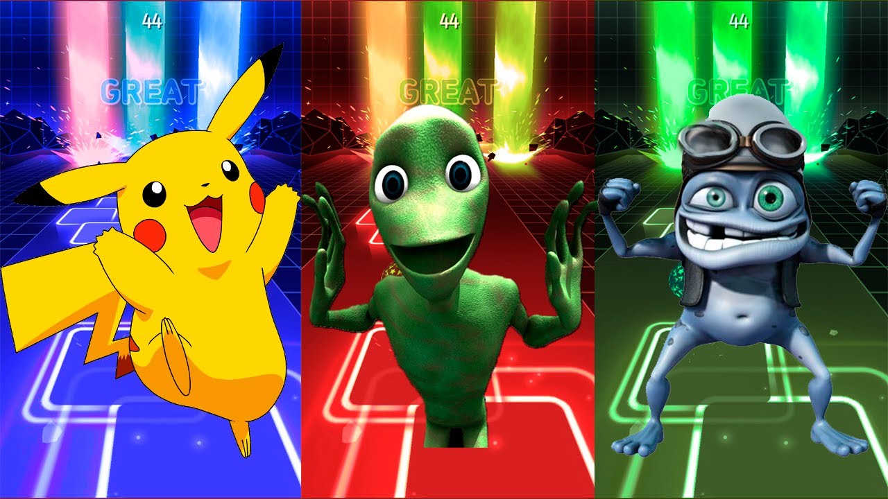 Who Will Win? Pikachu, Crazy Frog, or Alien Dance? Watch the Epic Tiles ...