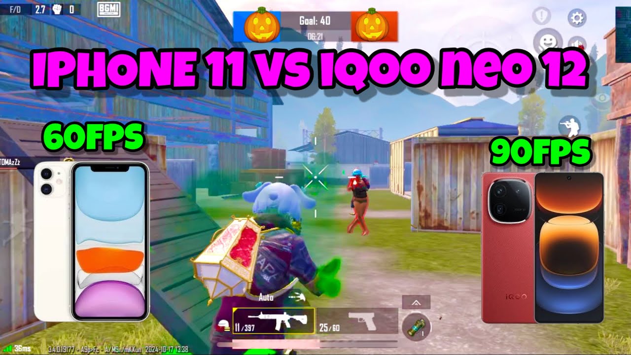 IPHONE 11 VS IQOO NEO 12 60FPS VS 90FPS BATTLE SUBSCRIBER 1V1 TDM ...