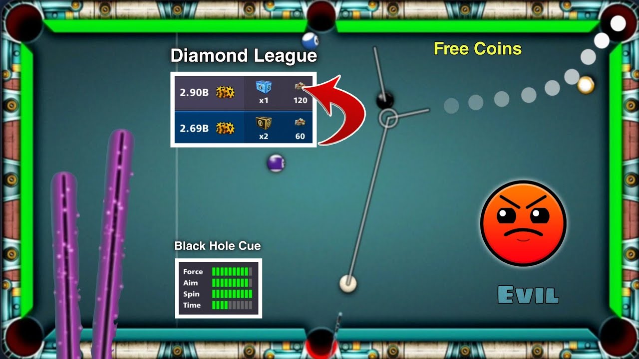 8 Ball Pool Diamond league with Black Hole Cue on 50M - YouTube