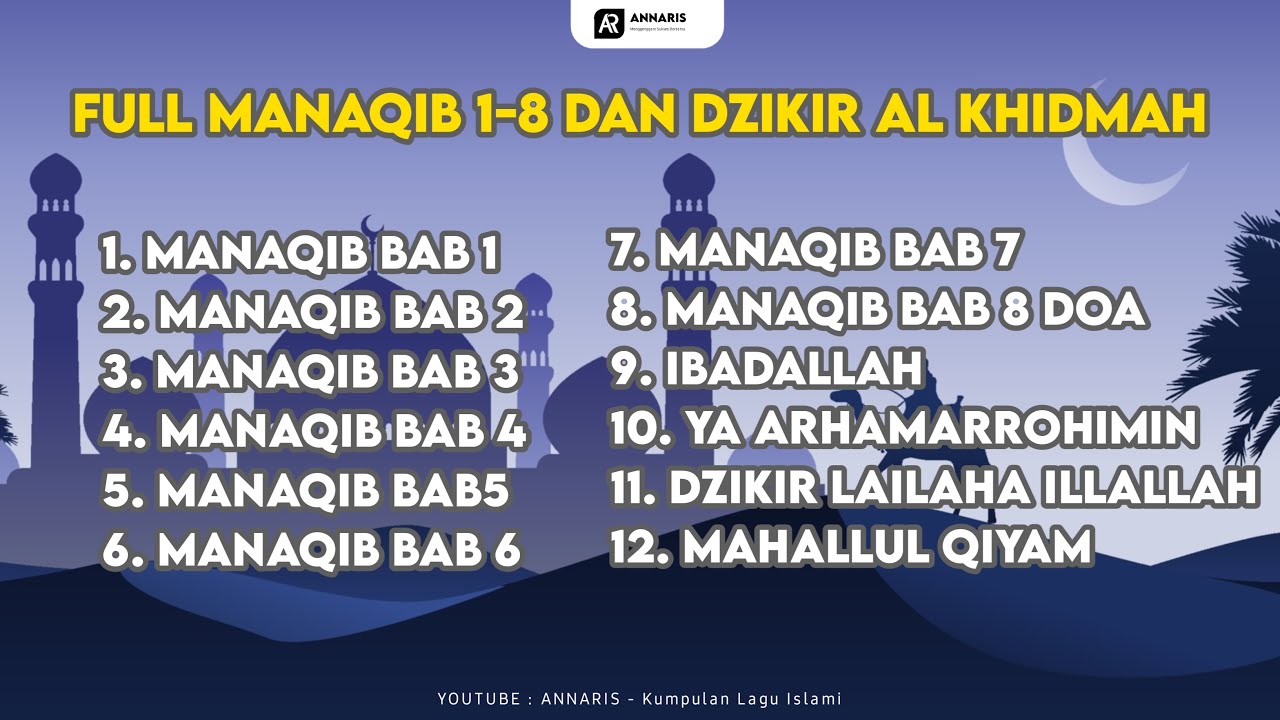 FULL MANAQIB BAB 1 - 8 DAN DZIKIR AL KHIDMAH - YouTube