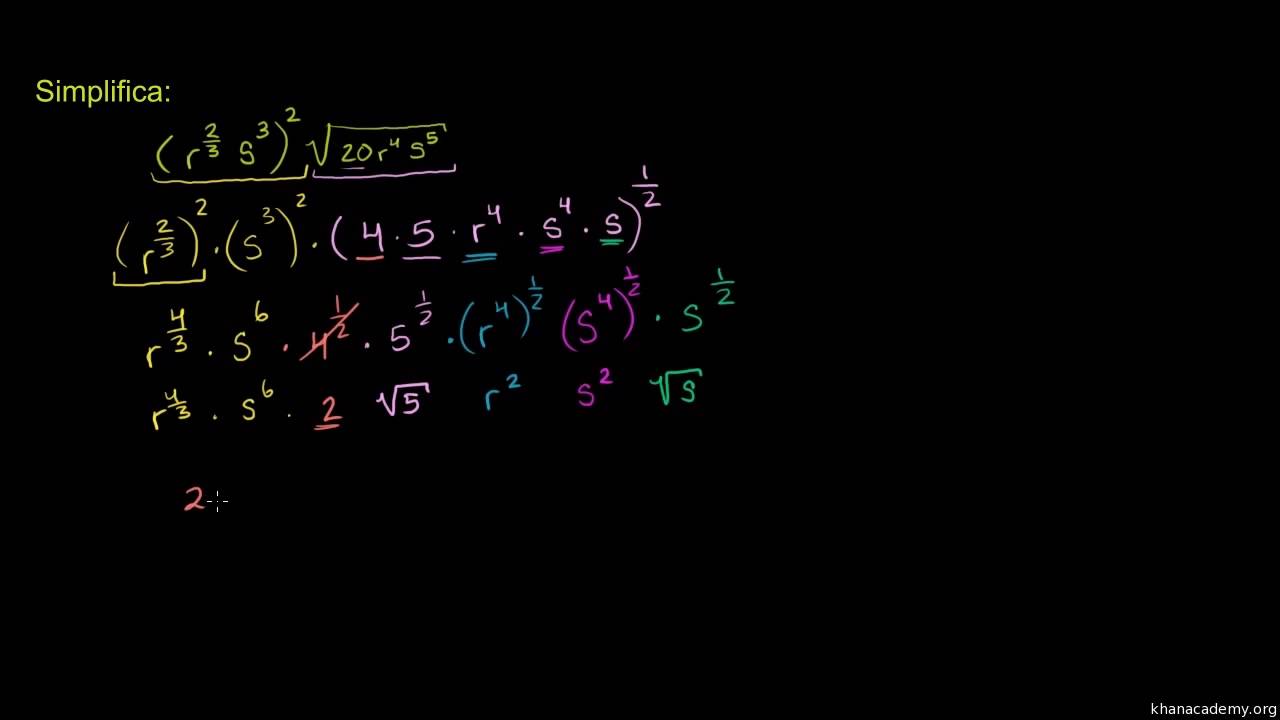 Expresiones con exponentes fraccionarios 2 - YouTube