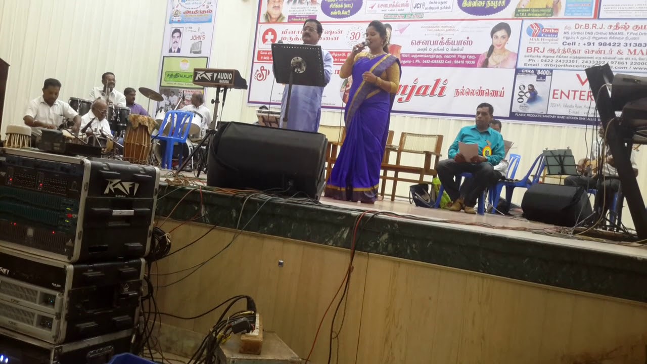 TMS SELVAKUMAR and PAVITHRA sings "Aagaya panthalile" in madhurai ...