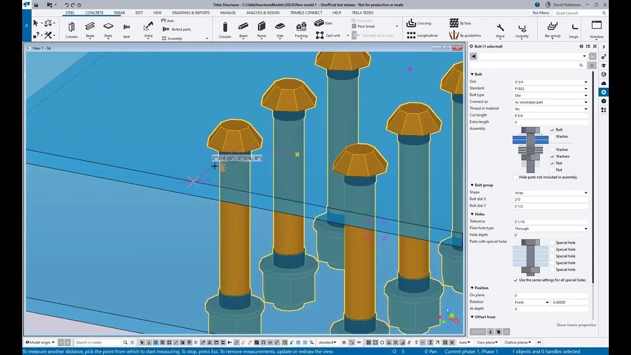 New Features for Bolting in Tekla Structures 2024 - YouTube