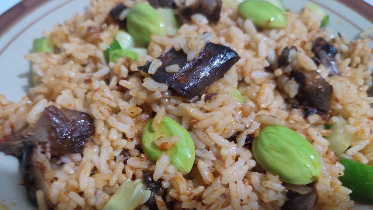 Nasi goreng petai ,ikan laut pedas ‼️Spicy fried rice ,easy and ...