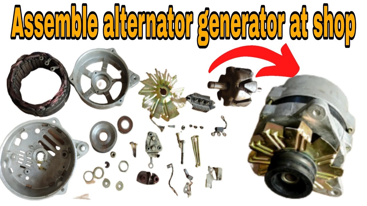 Assemble alternator generator at shop manually | How to make alternator ...