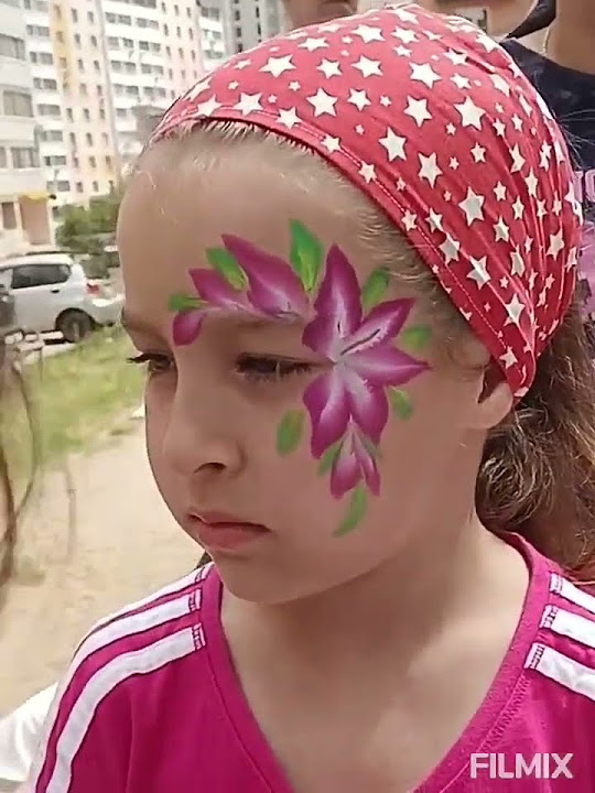Аквагрим- потоковый цветок. #аквагрим #аквагримцветы #цветысплиткейк # ...