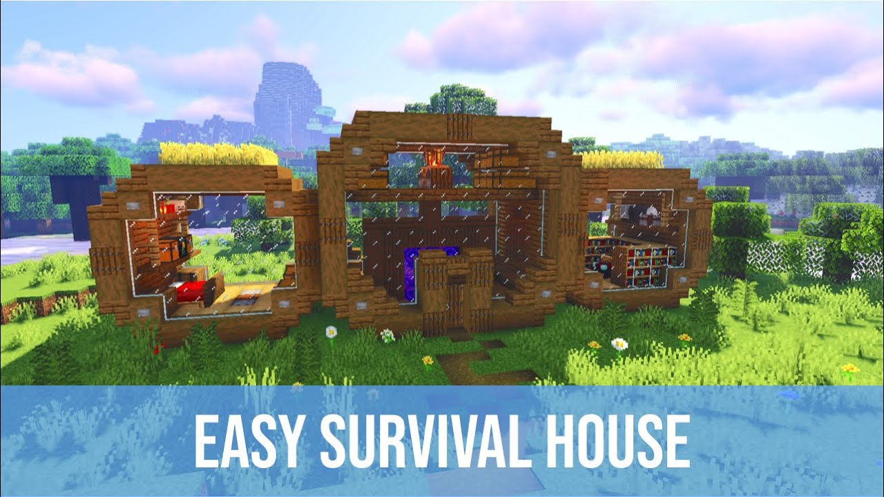 Minecraft: How to Build a Survival House EASY | Survival Base Tutorial ...