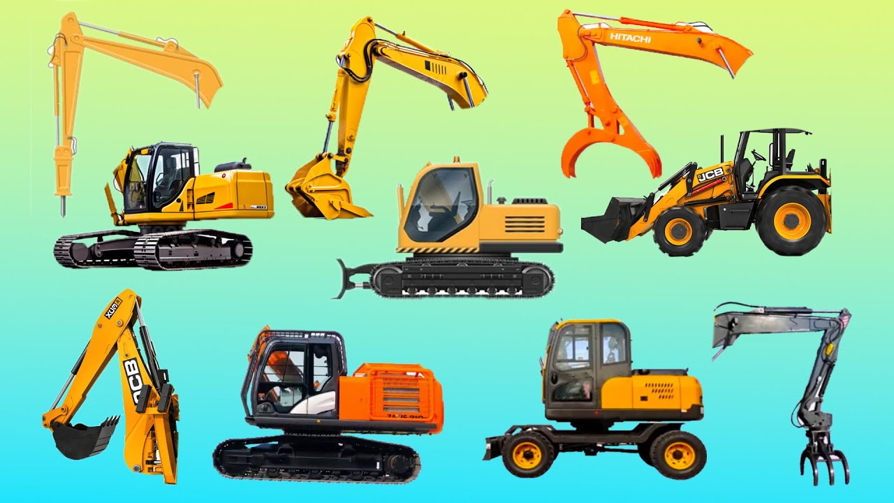 MENEBAK GAMBAR DENGAN BENAR!! JENIS ALAT BERAT JCB EXCAVATOR TRACTOR ...