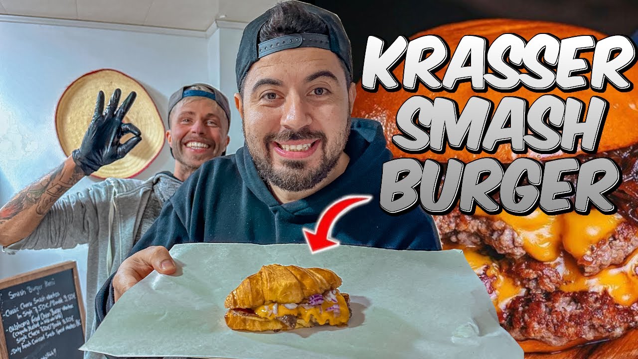 French Croissant Smash Burger 😱🤩 - "Sensei Burrito Osnabrück" - YouTube
