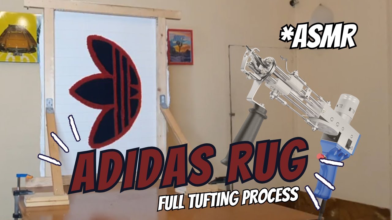 ASMR ADIDAS LOGO RUG | FULL TUFTING PROCESS - YouTube