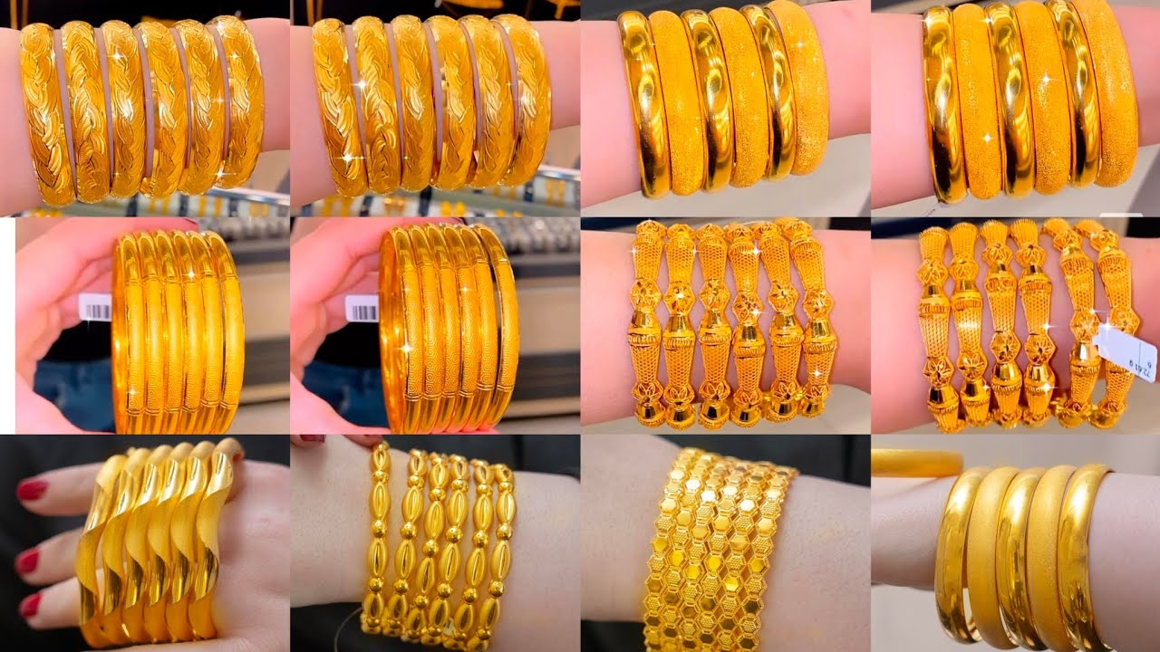 Arabic Gold Bangles New designs pictures | Gold bangles designs 2024 @Glorious.jewelry - YouTube