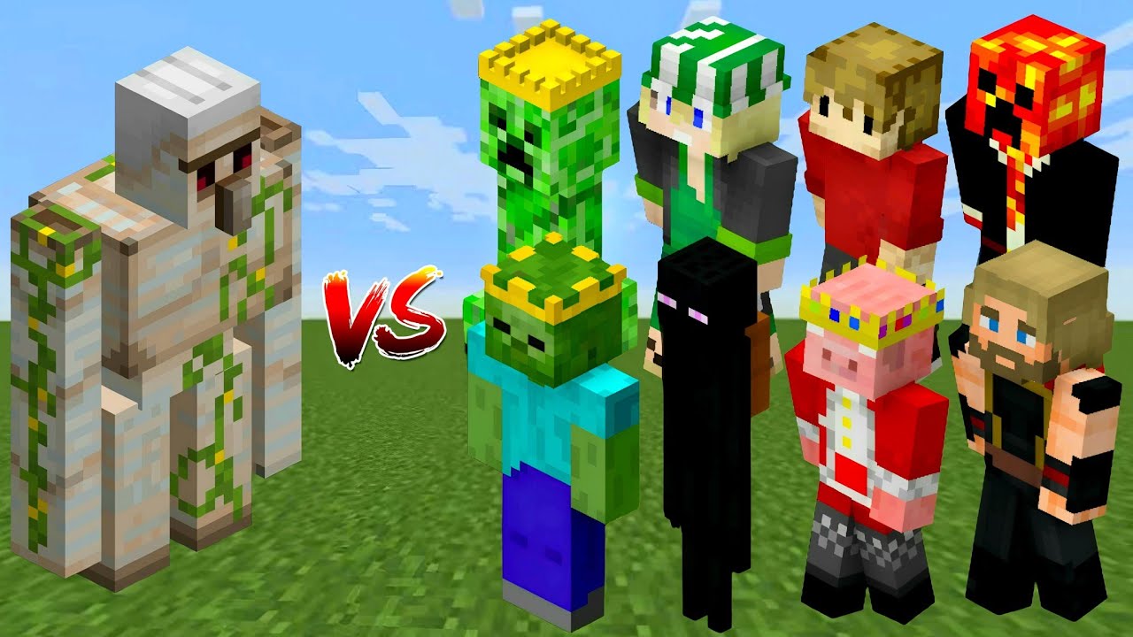 IRON GOLEM VS EVERY BLOXY MOBS! EPIC MINECRAFT BATTLE - YouTube