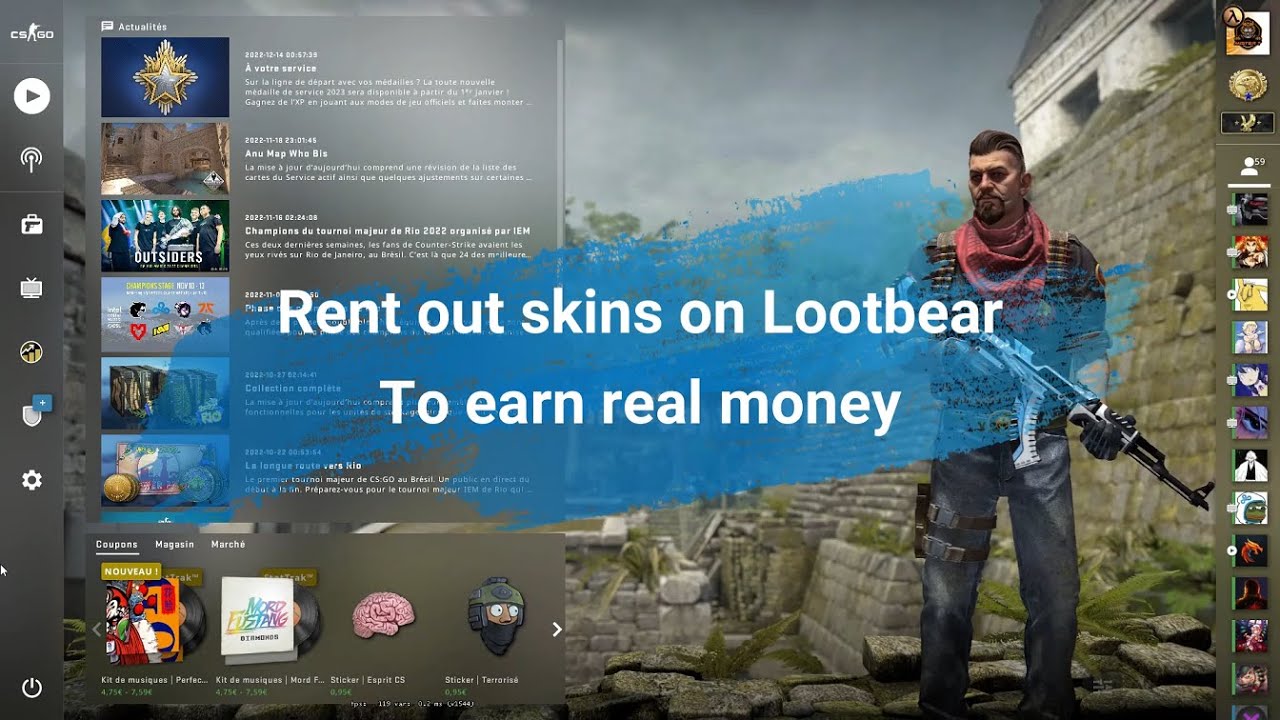 CS:GO - Rent out skins on Lootbear to earn real money - YouTube