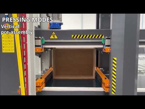 VK-015 cabinet case clamp with integrated preassembly conveyor by Dynma