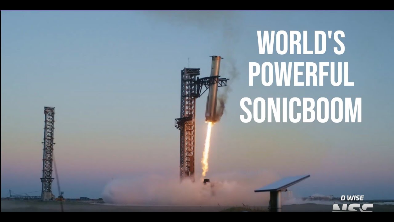 Mindblowing! Visible Starship flight 5 sonic boom view from ground cam ...