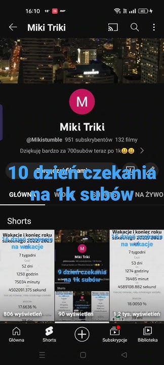 10 Dzień Czekania Na 1k Subów Youtube