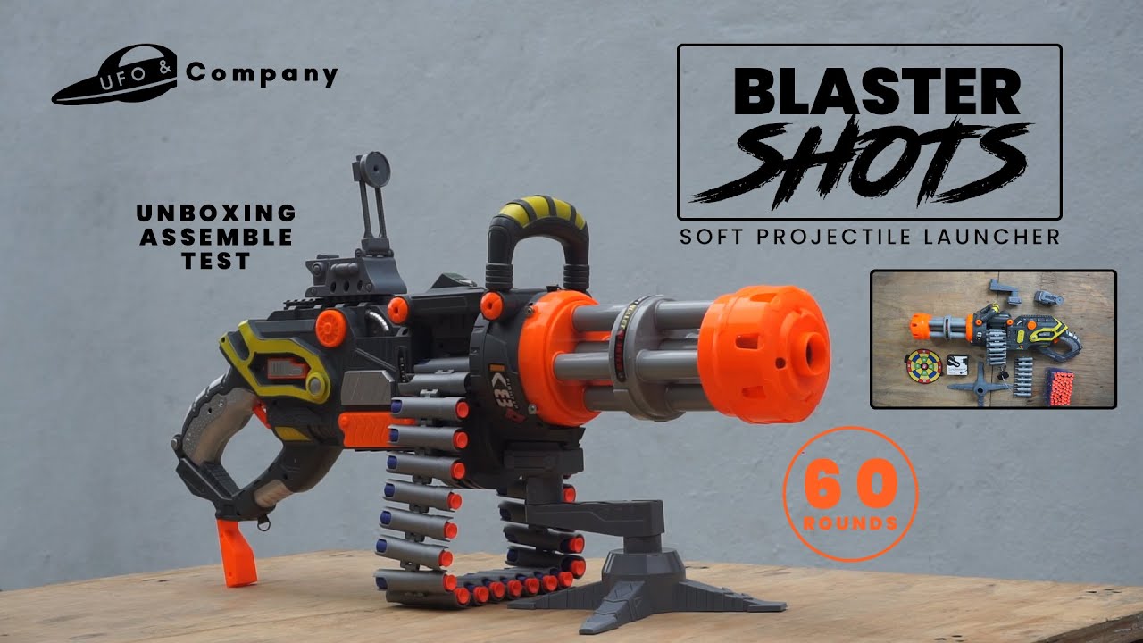 Blaster Shots: 60 Rounds Electric Rechargeable Soft Projectile Launcher ...