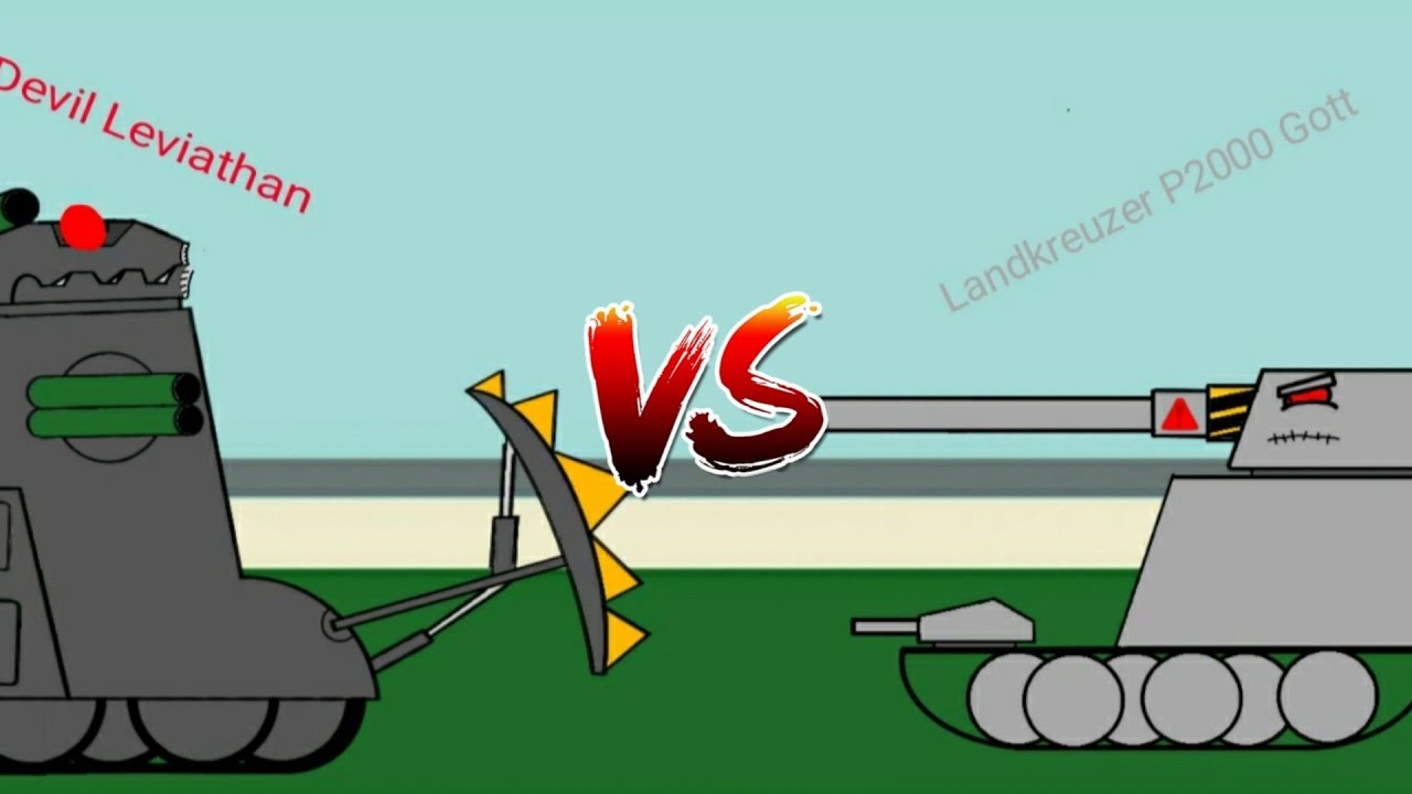 Devil leviathan vs Lenkreuzer P2000 Gott-Cartoon about tanks - YouTube
