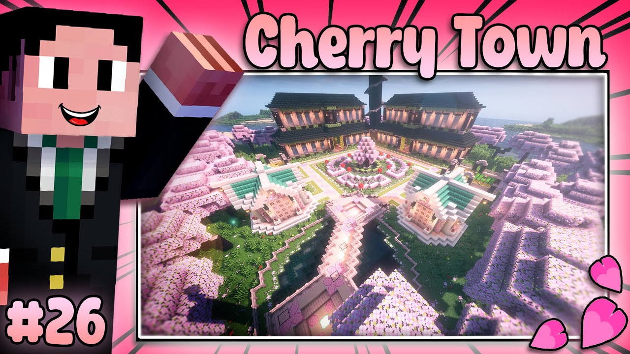 I Built a Cherry Village in Minecraft - YouTube