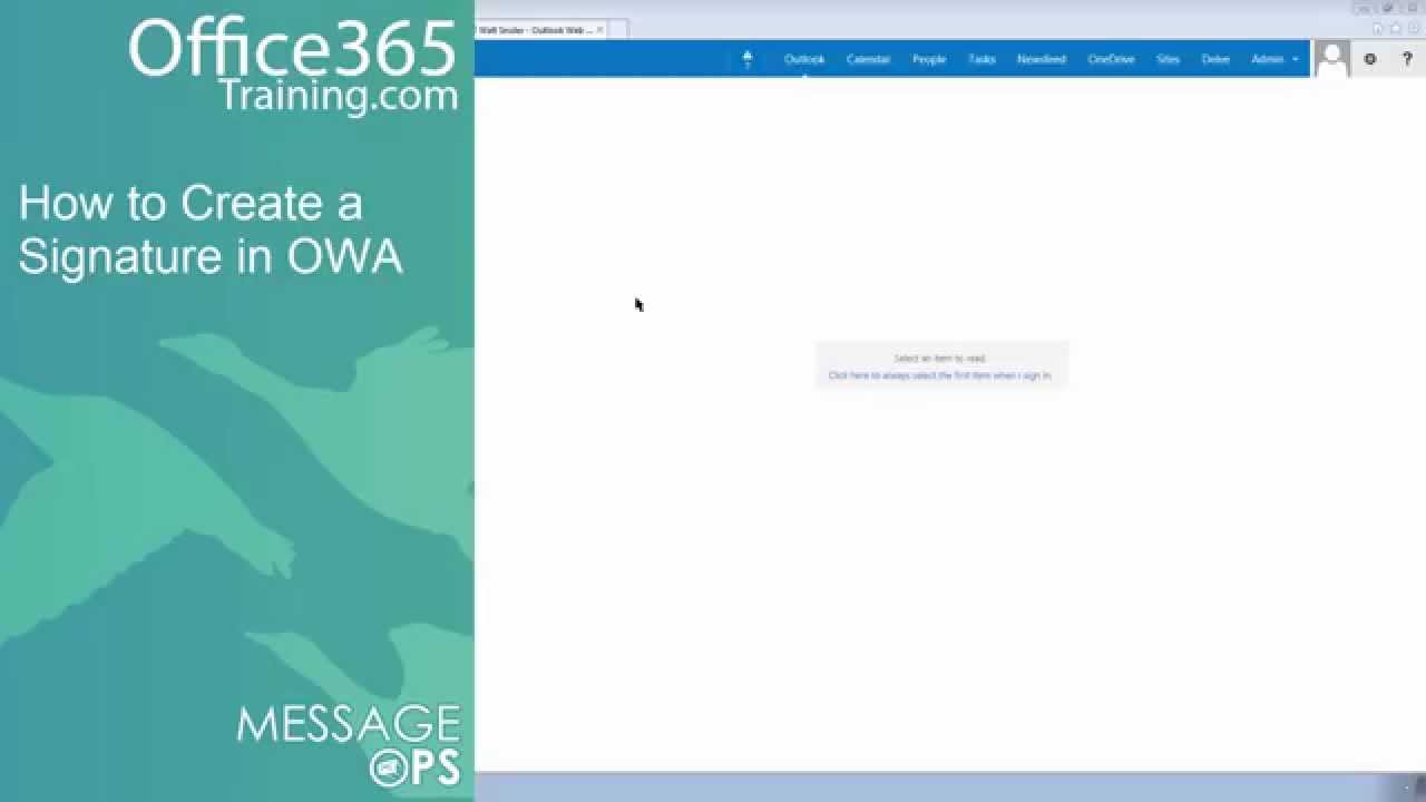 Creating a Signature in OWA - YouTube