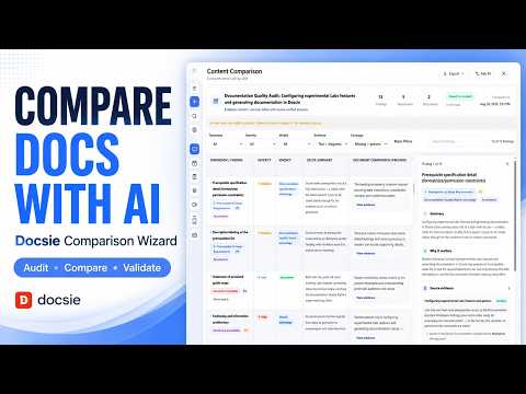 Docsie Content Comparison Wizard: Compare, Audit & Validate Documentation with AI
