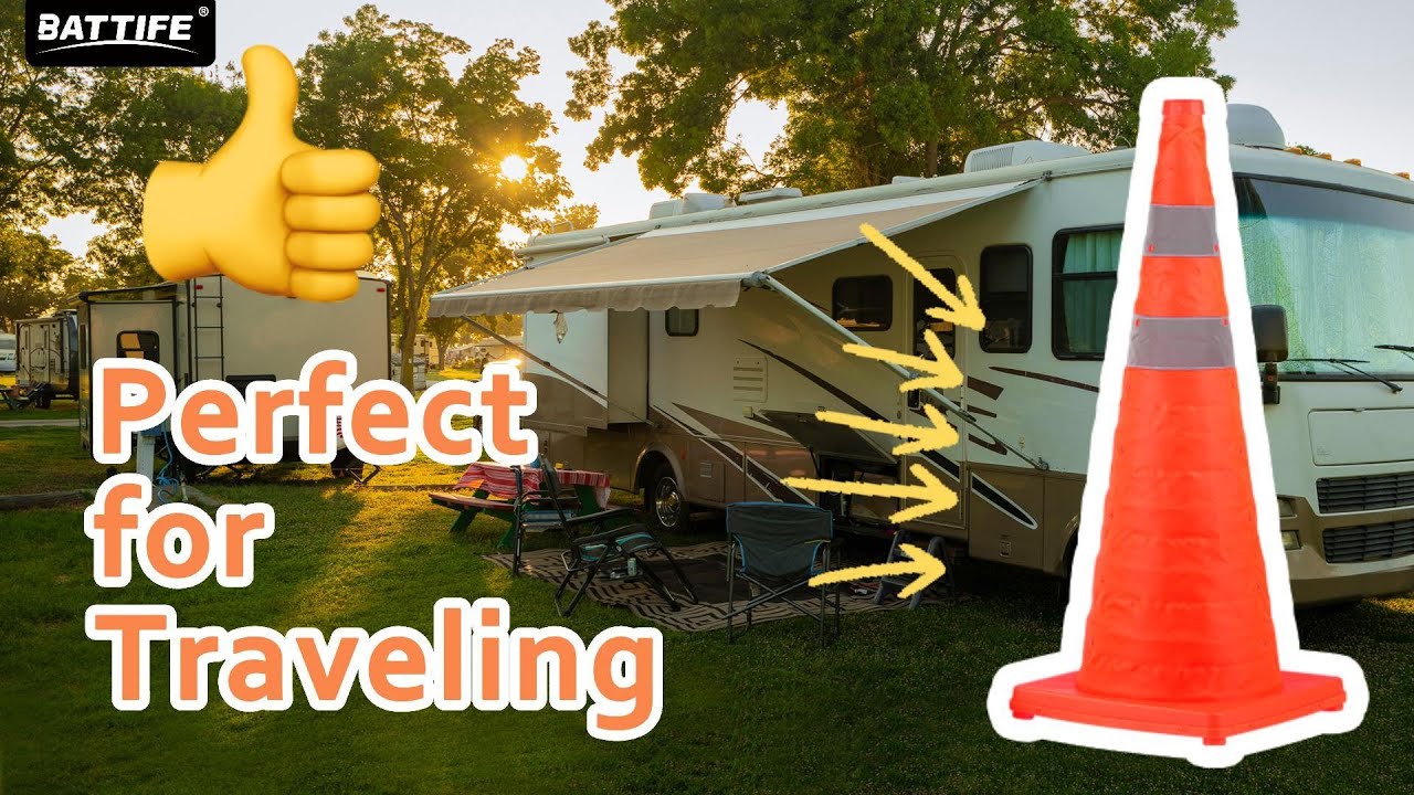 Collapsible Traffic Safety Cones with Reflective Collars, for Road ...