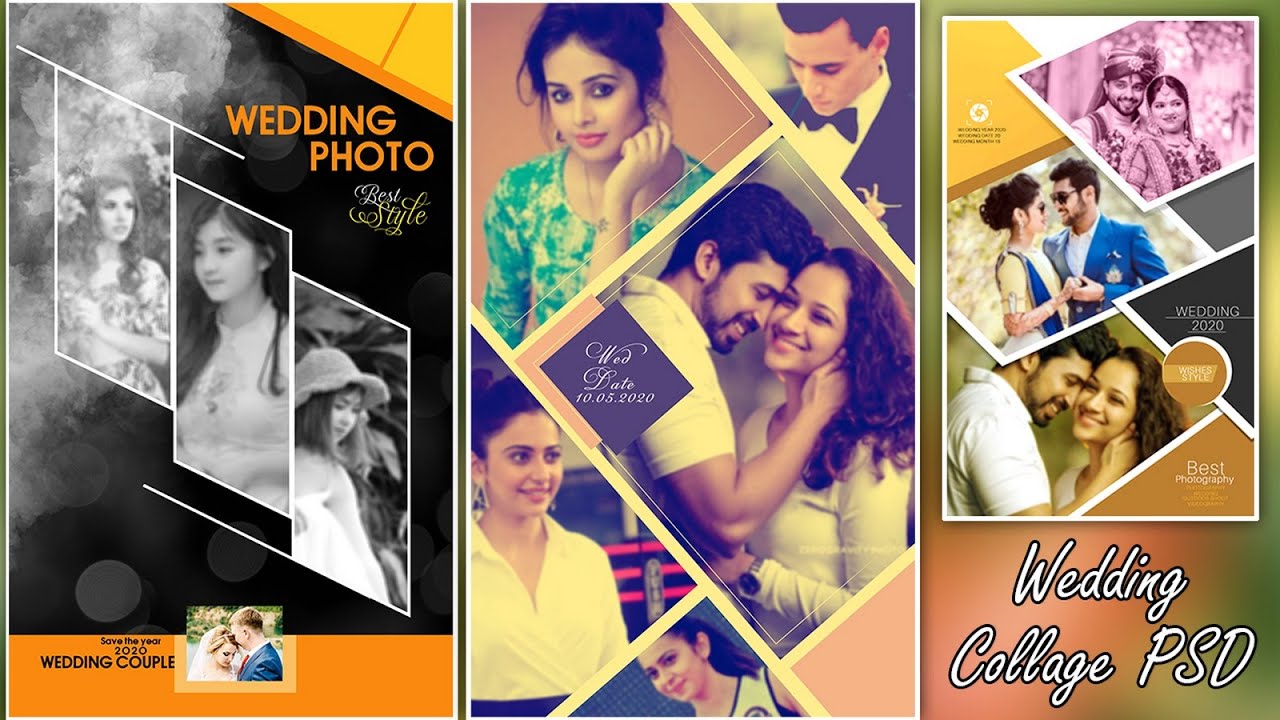wedding Collage Special PSD ll Photo Collage PSD - YouTube