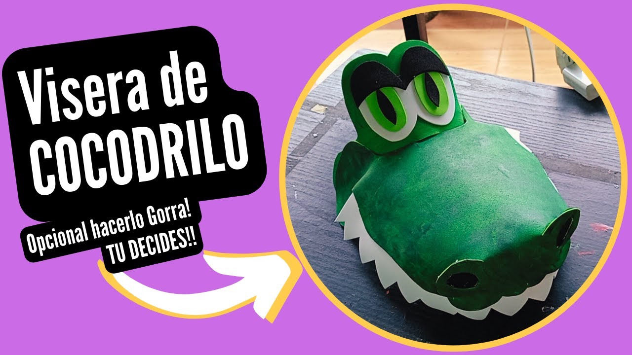 Visera de Cocodrilo con foami / Visera de caimán / Visera de yacaré ...