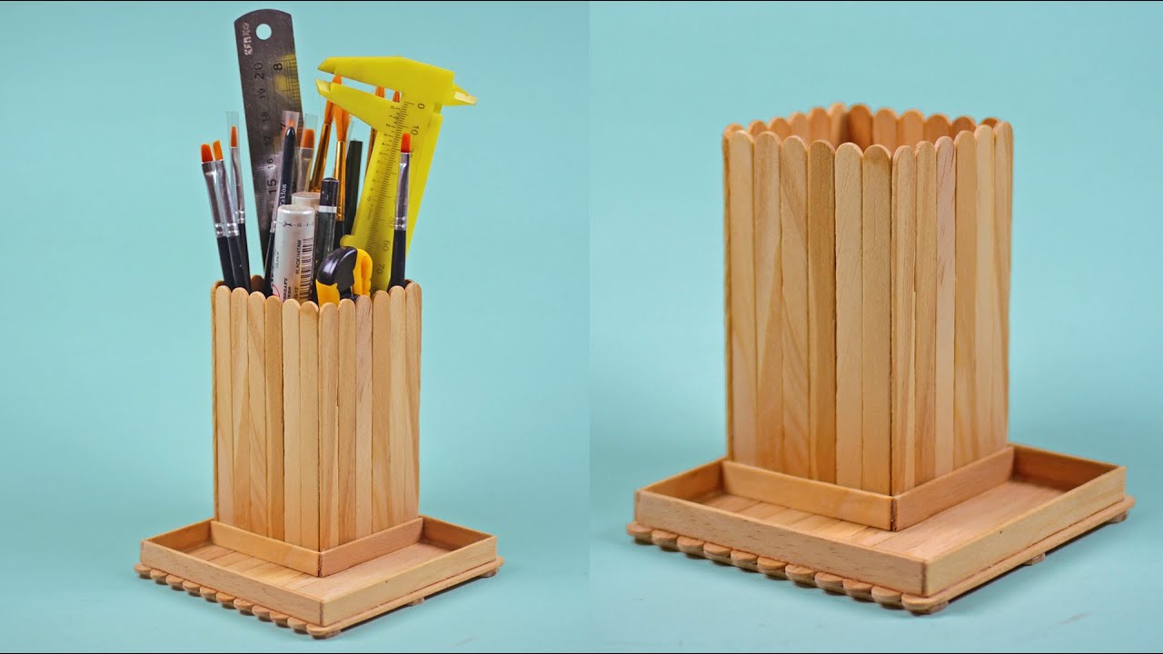 Karya kotak pensil dari stik es krim, gampang banget keren dan kreatif! - YouTube