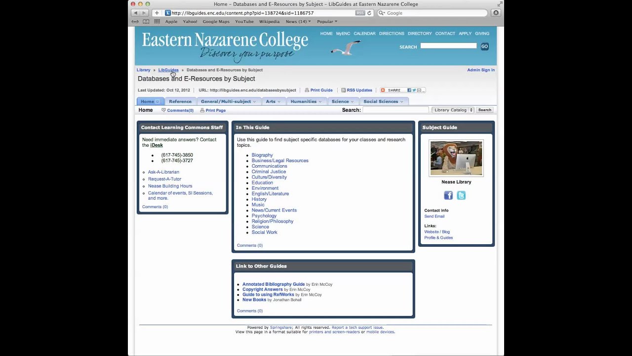 Navigating Nease Library Libguides - YouTube