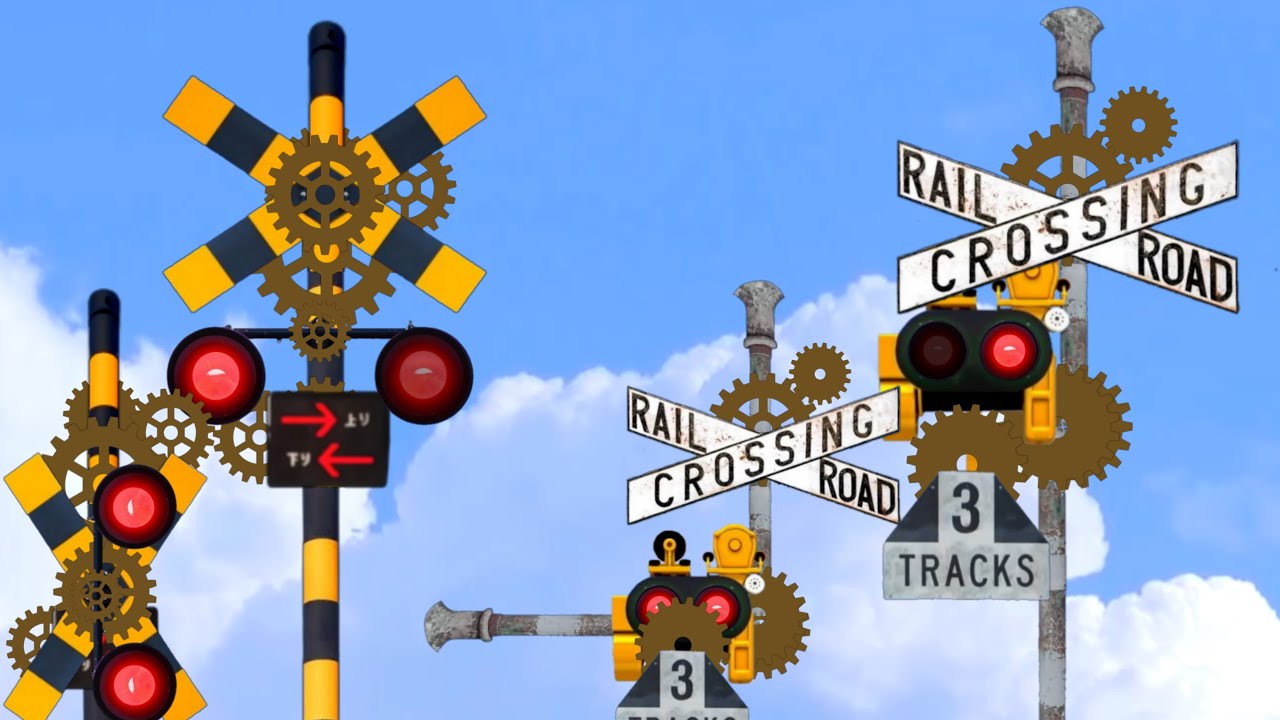 Various railroad crossings Palang pintu kereta api 😂【踏切アニメ】FUMIKIRI 踏切 ...