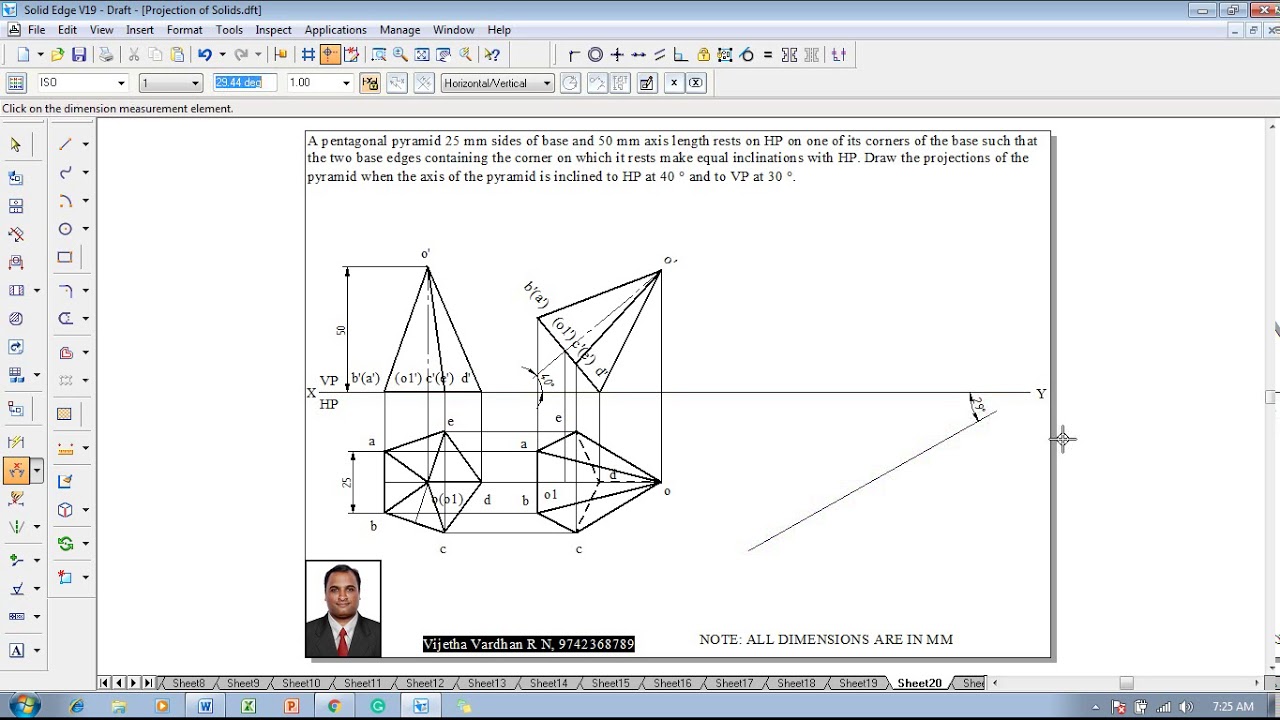 Example 20 on Projection of Solids - YouTube