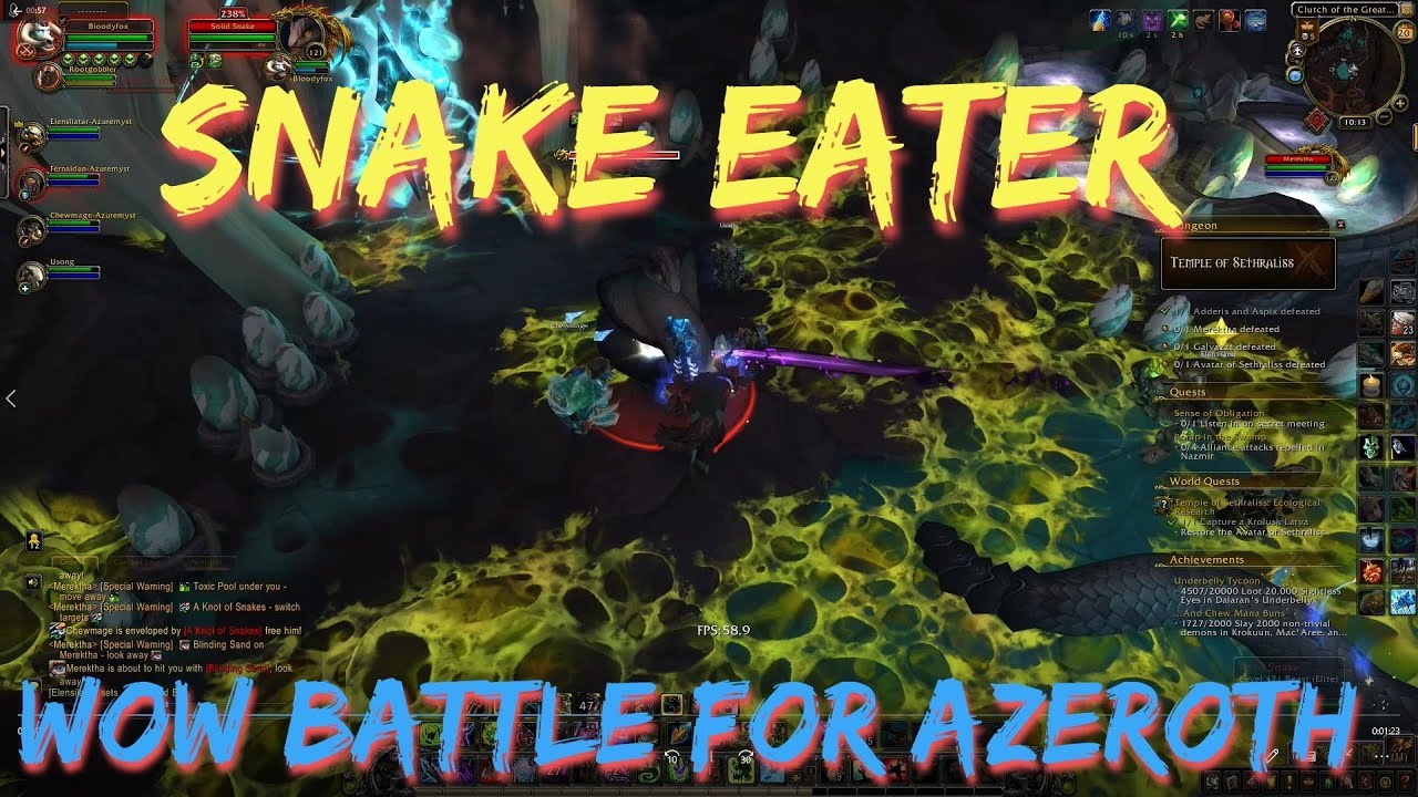 WoW Battle for Azeroth/Snake Eater/ Temple of Sethraliss - YouTube