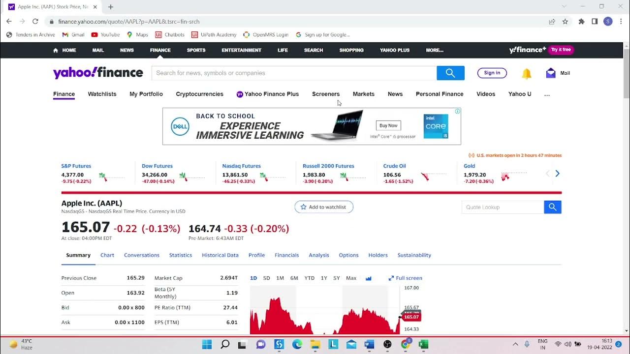 #Project small project extract details yahoo finance website and write ...