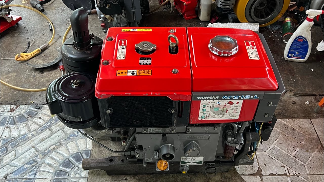Đã Bán.Máy dầu Yanmar NFD12-L hàng bãi nhật đẹp keng béc kim 12hp có đề ...