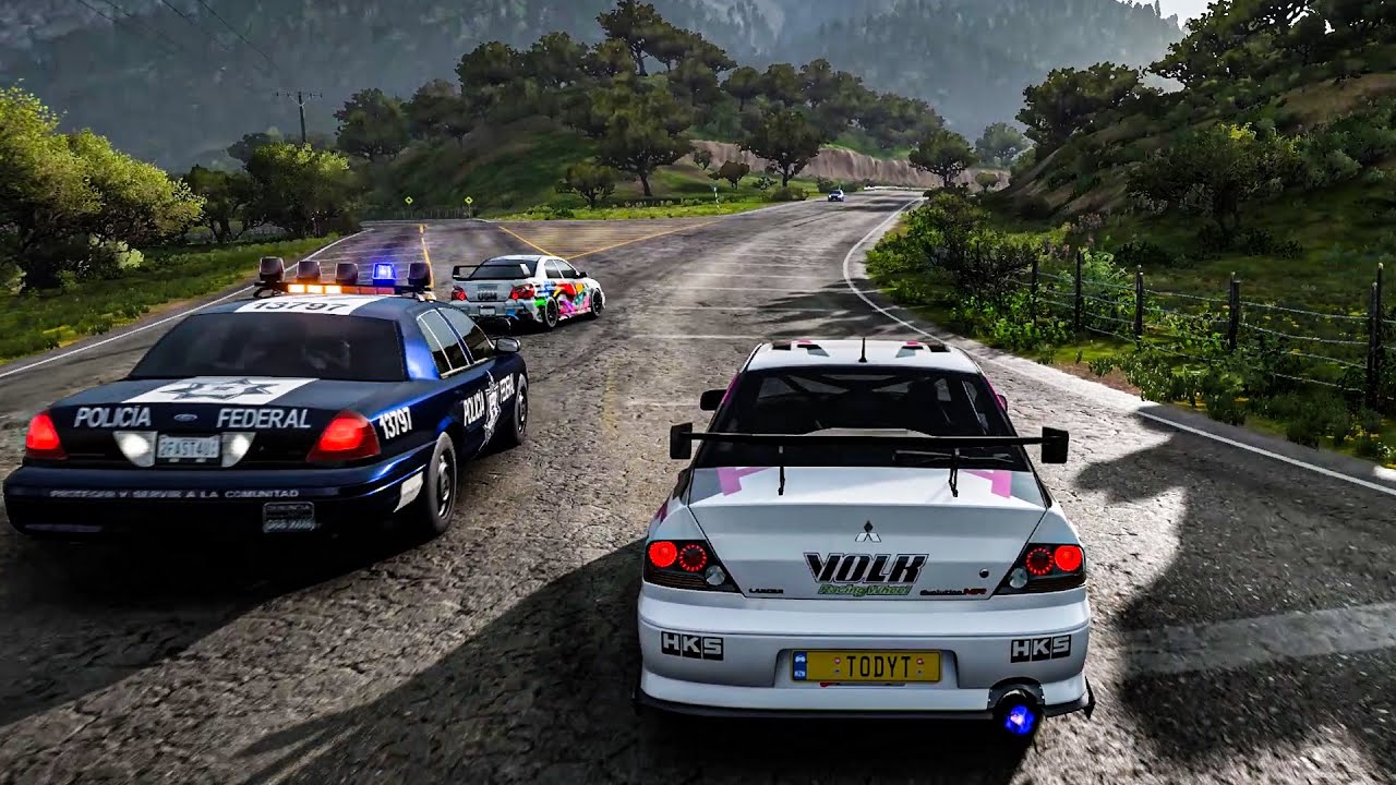 EVO 8 and WRX STI running from cops - Forza Horizon 5 - YouTube