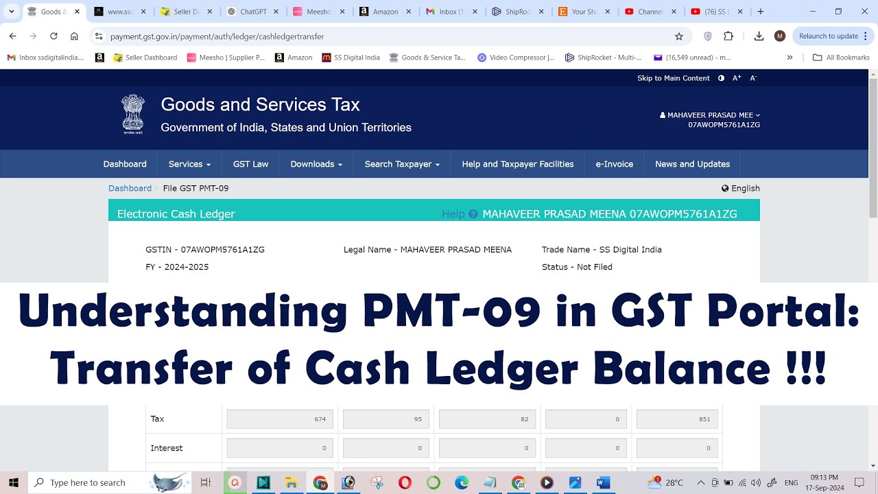 Understanding PMT-09 in GST Portal: Transfer of Cash Ledger Balance ...
