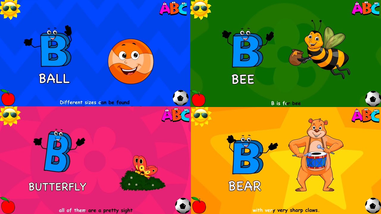 Letter B Song | ABC Phonics Nursery Rhymes | abc Flashcards Phonics for Toddlers - YouTube