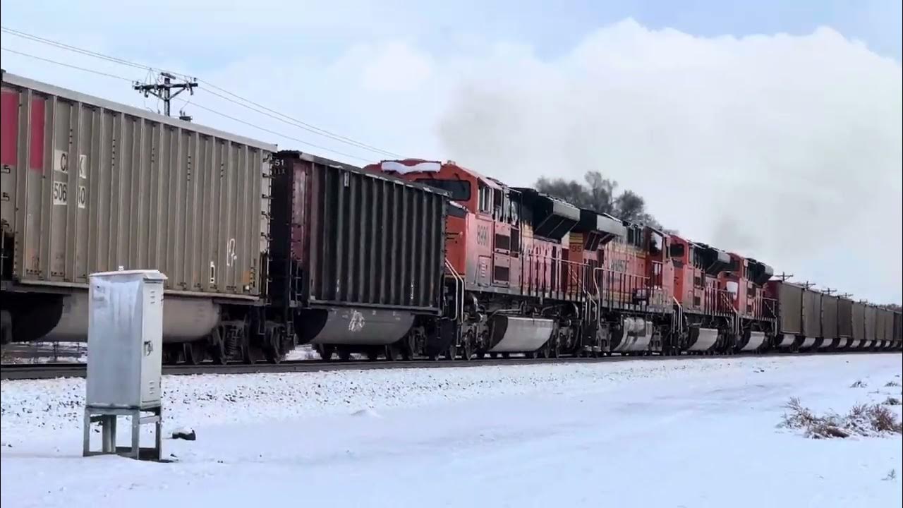 BNSF #6410 Lead’s The Heavy NB E-SLPRWM0-25A With Four Mid DP & Two GEVO’s Unit’s 2/3/24 - YouTube