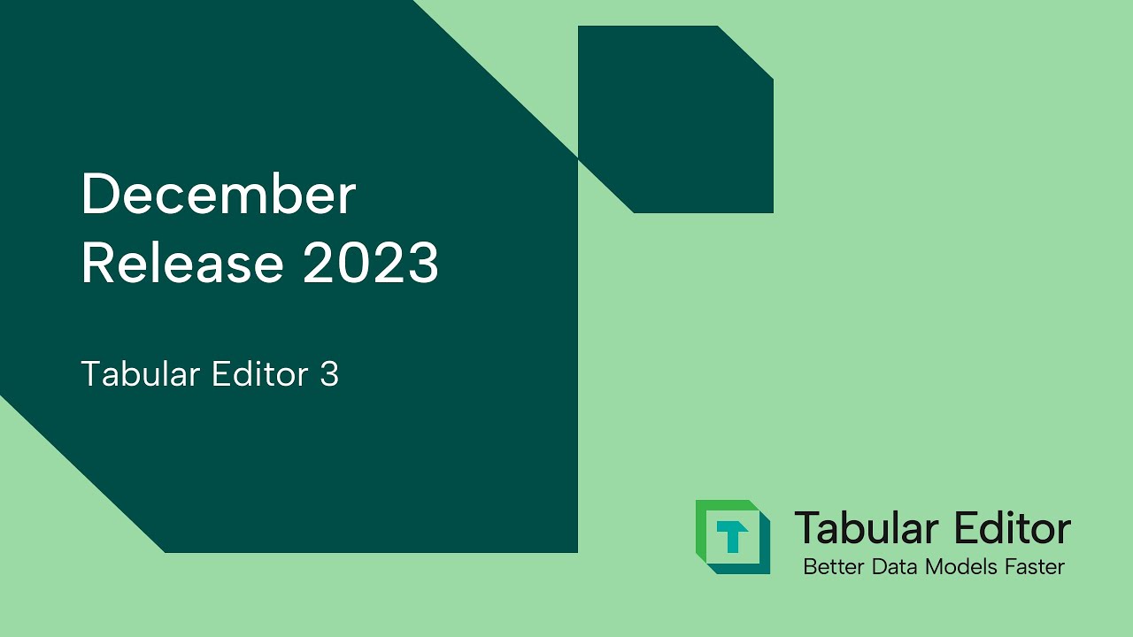 December 2023 Release of Tabular Editor 3 - YouTube