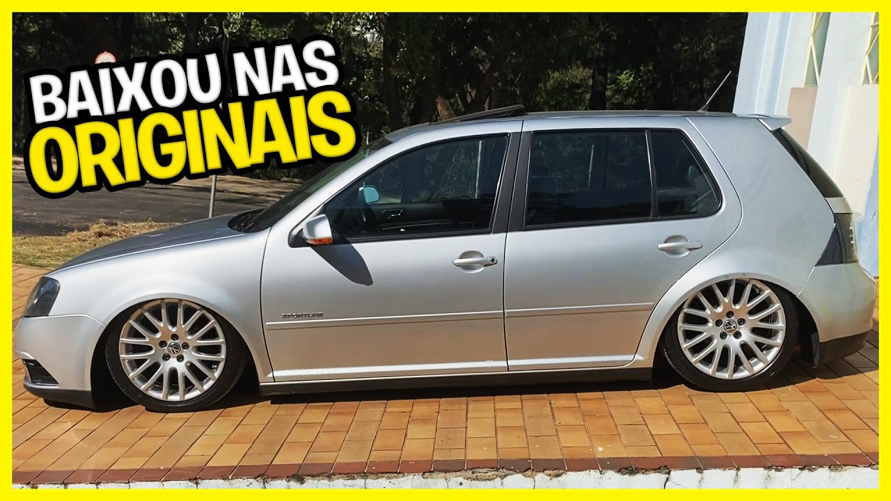 VW GOLF REBAIXADO NAS RODAS ORIGINAIS ARO 17 SUSPENSÃO A AR - YouTube