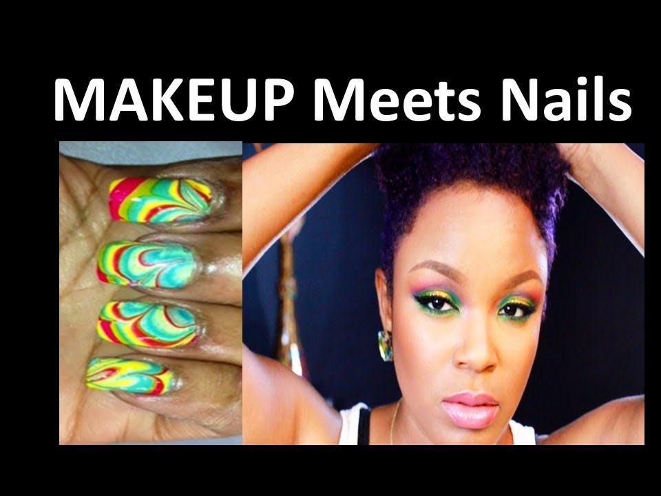 MAKEUP MEET NAIL ART W/ ColouredBeautiful | Dearnatural62 - YouTube
