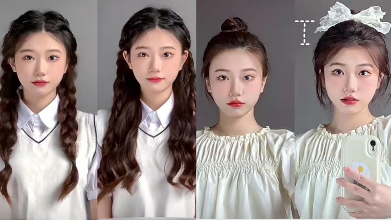 🌻Quick & Easy🌻Hairstyle Tutorial+Korean Style for Girls - YouTube