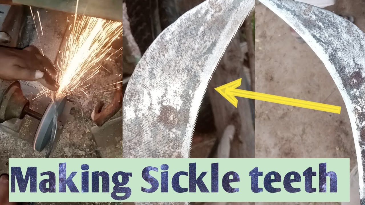 Making Sickle teeth with amazing technique | Sharpening sickle # ...