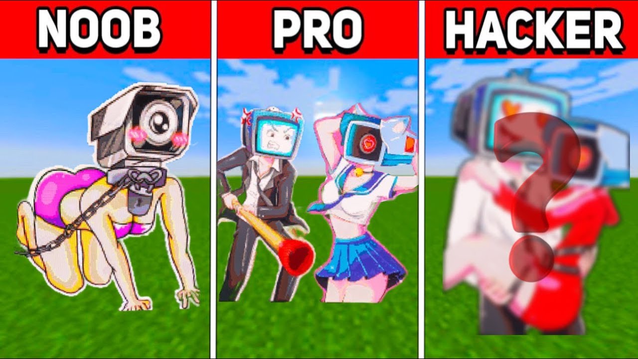 TV Women and Titan Speakerman Pixel Art: Noob, Pro, HACKER! Skibidi Toilet Characters - YouTube