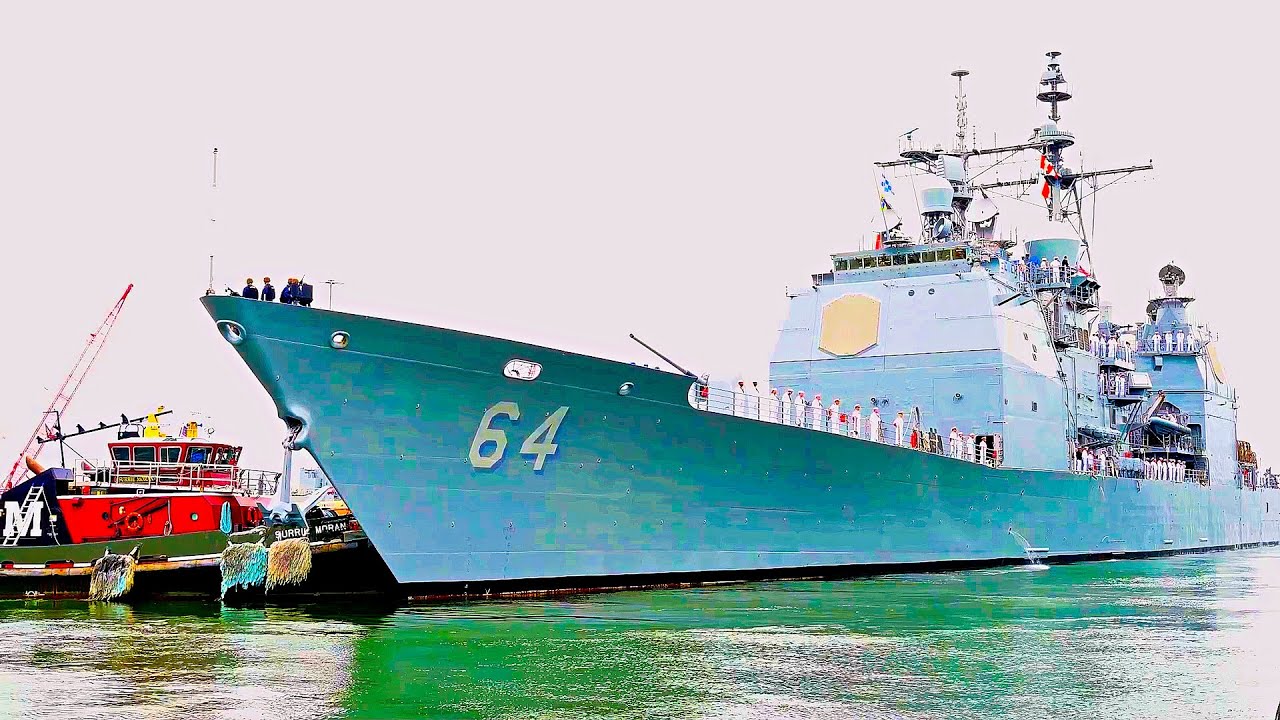 USS Gettysburg (CG 64) Incredible Departure from Naval Station Norfolk ...