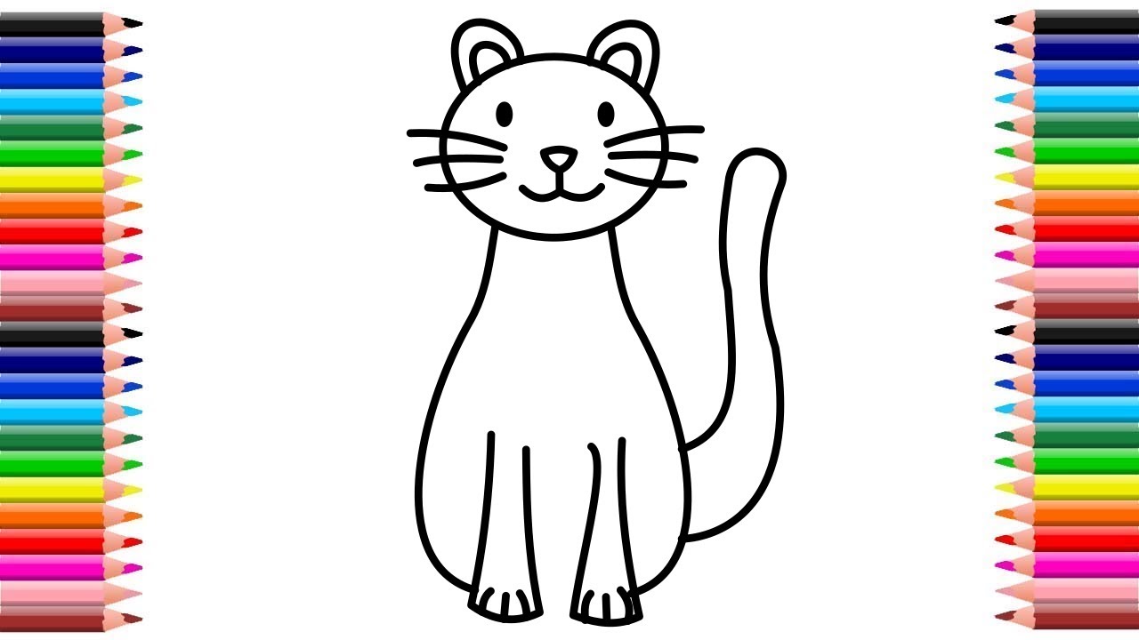बिल्ली का चित्र कैसे बनाएं | cat ka chitra | drawing cat step by step ...